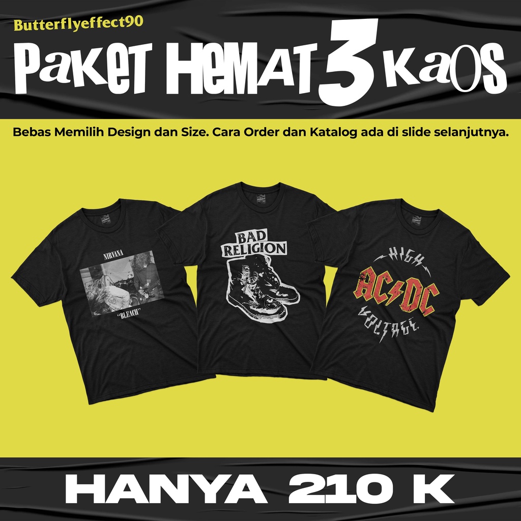 Jual KAOS BAND, PAKET HEMAT 210K 3 KAOS (BEBAS PILIH MODEL & SIZE ... Jual KAOS BAND, PAKET HEMAT 210K 3 KAOS (BEBAS PILIH MODEL & SIZE ...