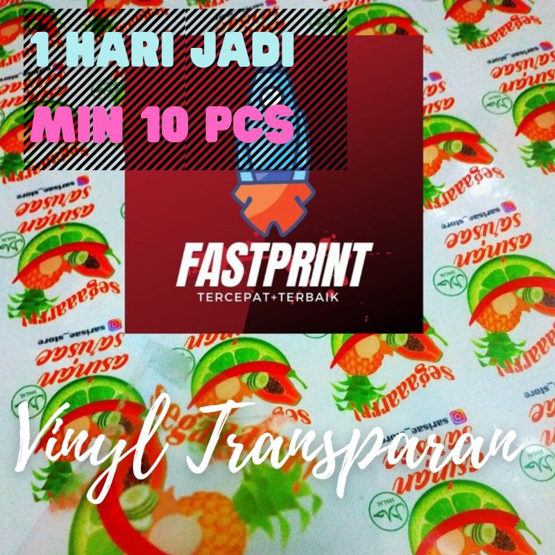 Jual Cetak Stiker Label A3 Vinyl Quantac Transparant + Cutting ...