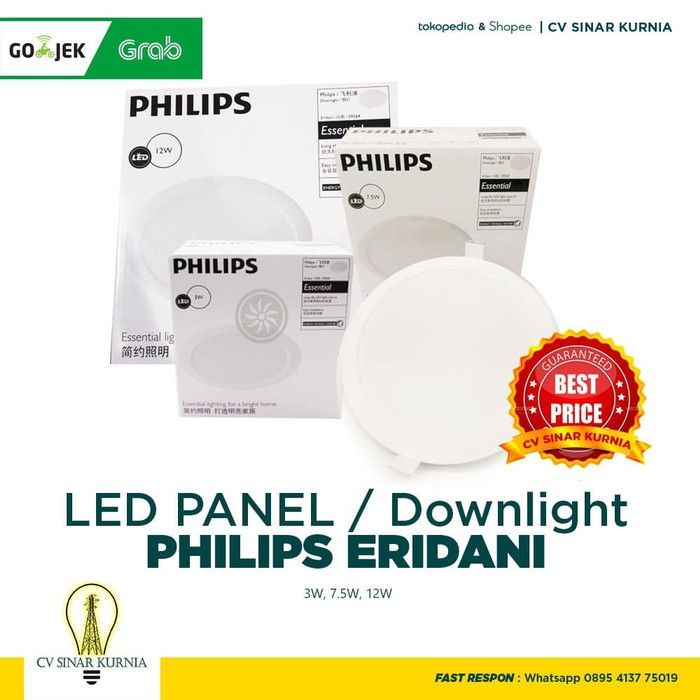 Jual LAMPU DOWNLIGHT LED PHILIPS ERIDANI 3W 7,5W 12W 14W | Shopee Indonesia