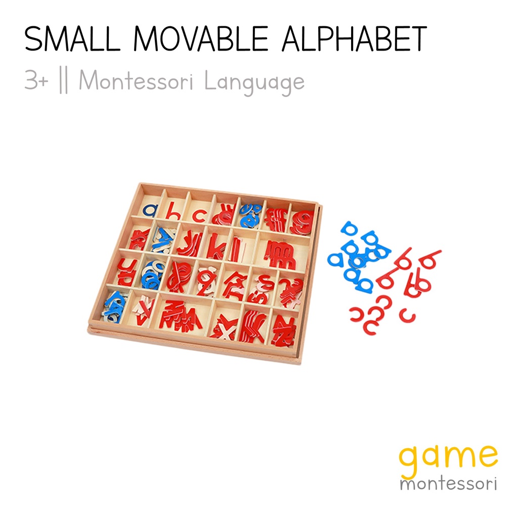 Jual Game Montessori Small Moveable Alphabet (Red and Blue) | Shopee ...