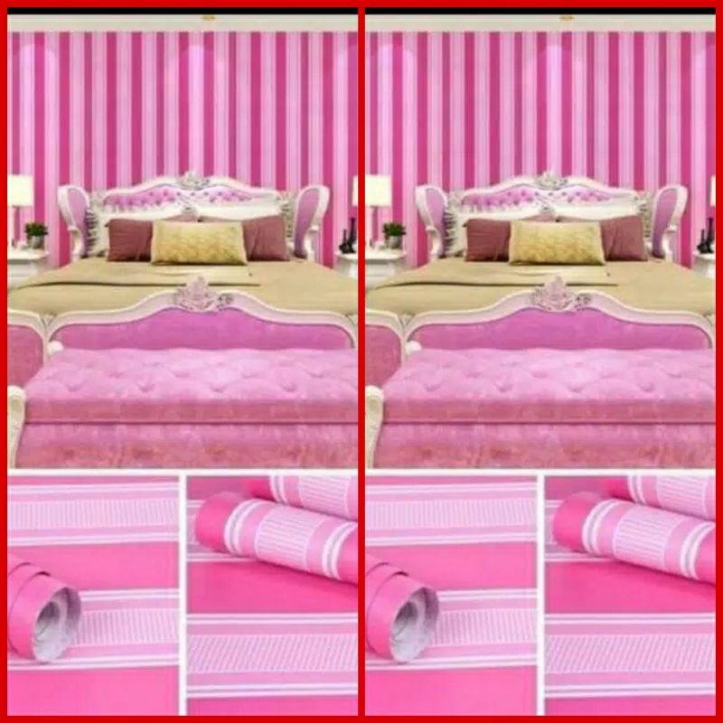 Jual Wallpaper Dinding Stiker Motifsalur Pink Ukuran 45 Cm X 10 Mtr