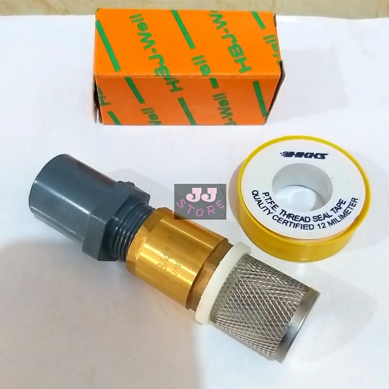 Jual Foot Klep Kuningan 3/4" Saringan Air Bawah + V-Sock + Seal tape ...