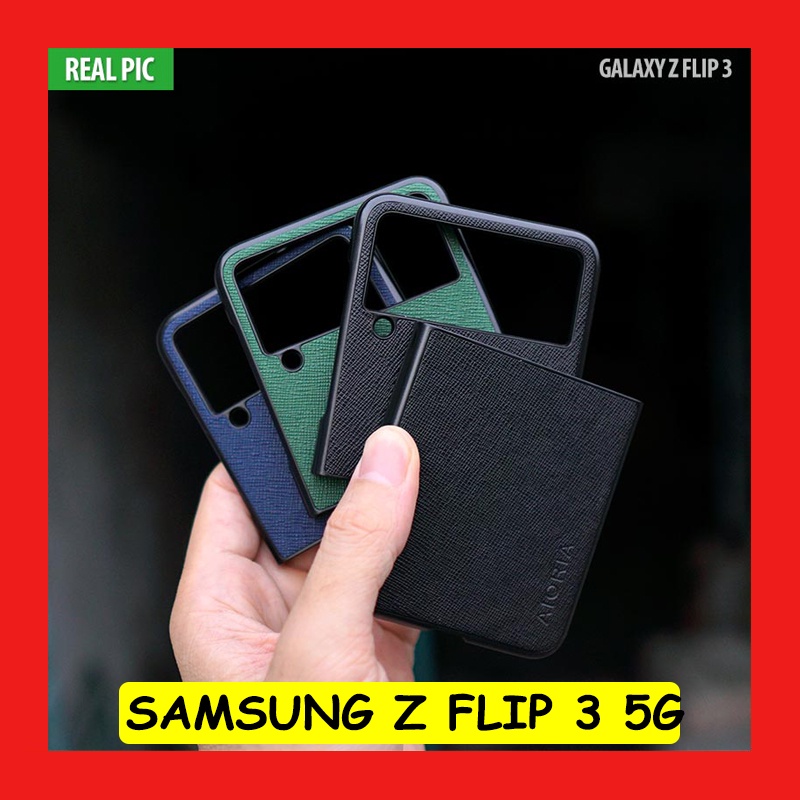 Jual Samsung Galaxy Z Flip 3 - Leather Canvas Texture Hybrid Case ...