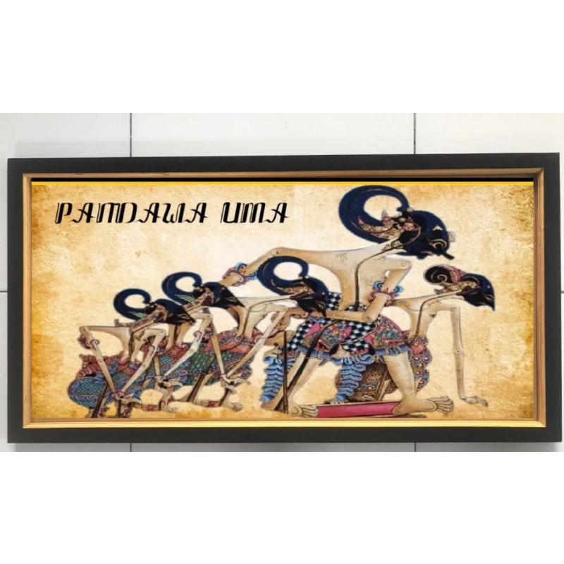Jual Hiasan dinding cetak gambar lukisan pewayangan Pandawa Lima plus ...
