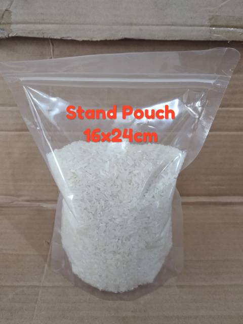 Jual Isi 100 pcs Standing Pouch Transparan 16x24cm Plastik Klip Bening ...