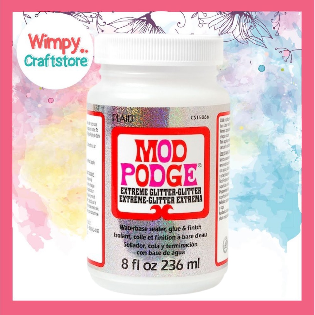 Jual Varnish Pelapis Lem Mod Podge Extreme Glitter Collage Puzzle Lem ...