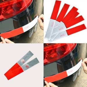 Jual Sticker Reflector Warning Sign Merah Putih Stiker Reflektor ...