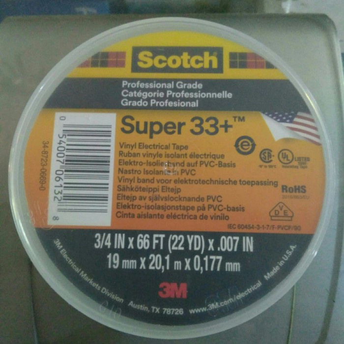 Jual Isolasi Listrik 3M Super Scotch 33+ hitam | Shopee Indonesia