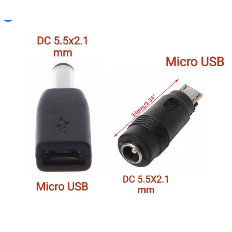 Jual Adapter converter Micro USB to Jack DC 5.5x2.1mm atau sebaliknya ...