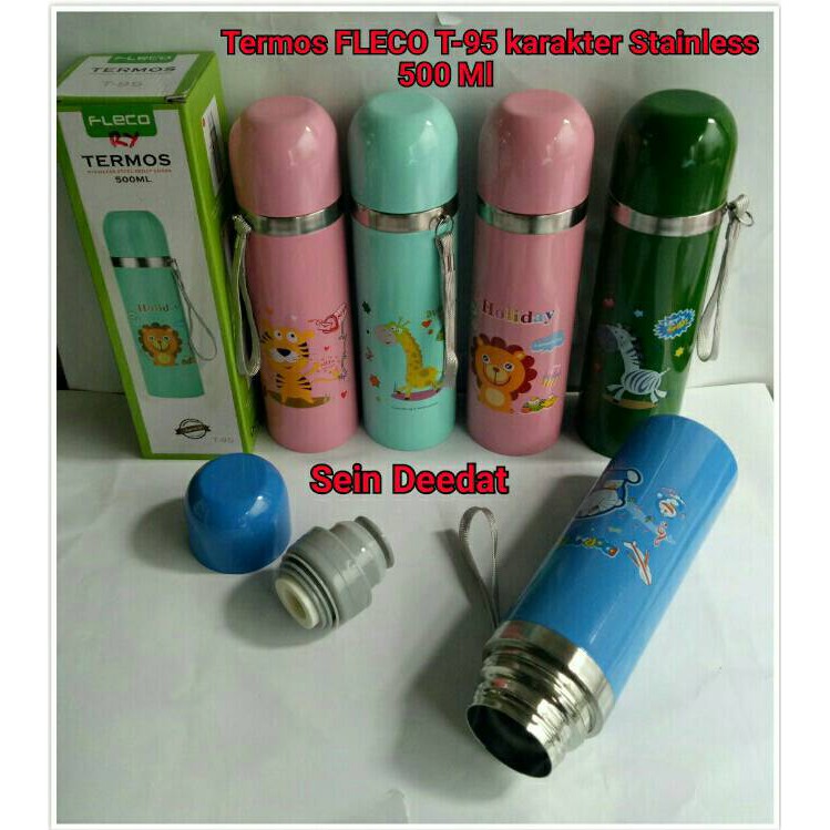 Jual TERMOS AIR FLECO T-95 500 ML KARAKTER STAINLESS BOTOL PANAS DINGIN | Shopee Indonesia