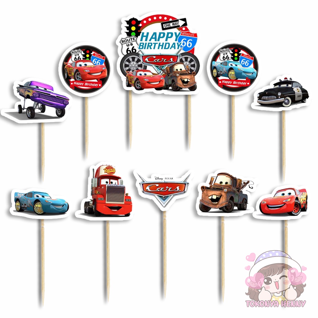 Jual Topper Cake Hiasan Kue Ulang Tahun motif CARS | Shopee Indonesia