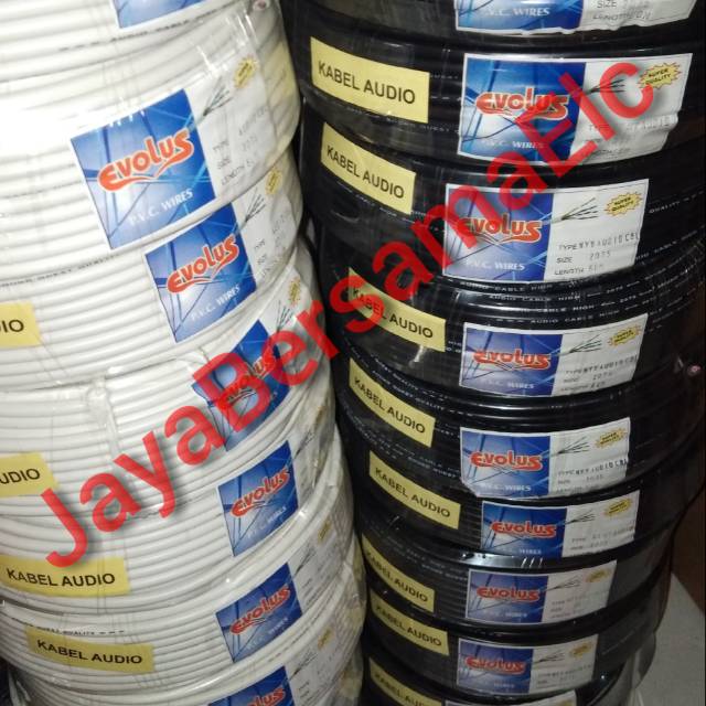 Jual Kabel Listrik 2x0.75 serabut Putih / Hitam Evolus / Hyo-Nyyhyo 10m 25m meter 50 meter ...