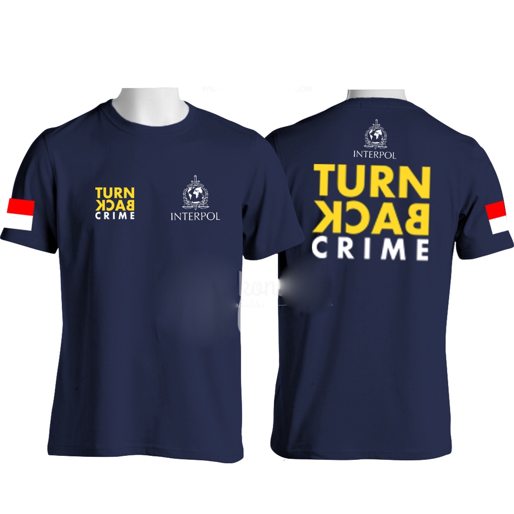 Jual TSHIRT KAOS BAJU POLISI INTERPOL TURN BACK CRIME (NAVY) | Shopee ...