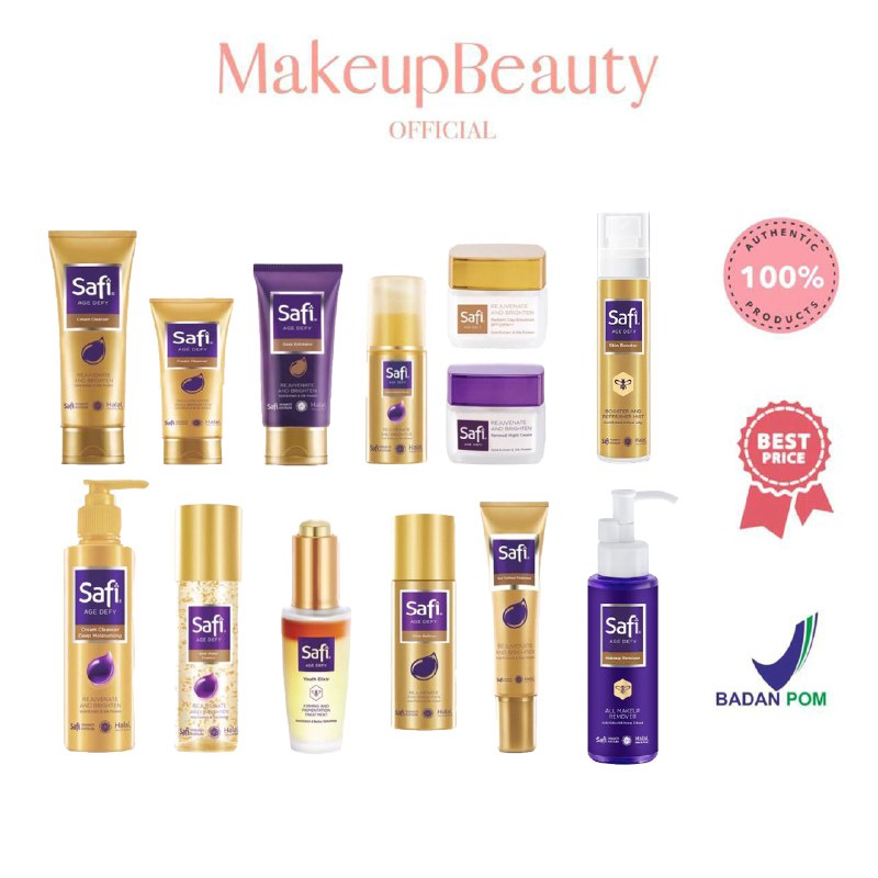 Jual SAFI Age Defy Gold Water Essence/ Serum/ Cleanser/ Youth Elixir/ Night Cream/ Day Emulsion ...