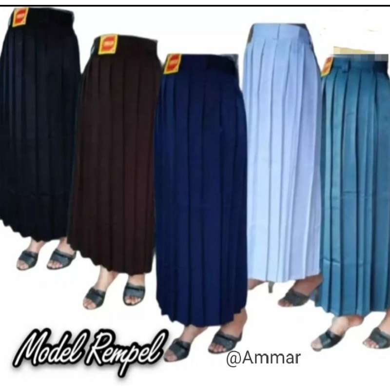 Jual SERAGAM SEKOLAH ROK Panjang Rempel lipat SMP/SMA/SMK/Kuliah/Pembina/Kerja Bahan Twist licin ...