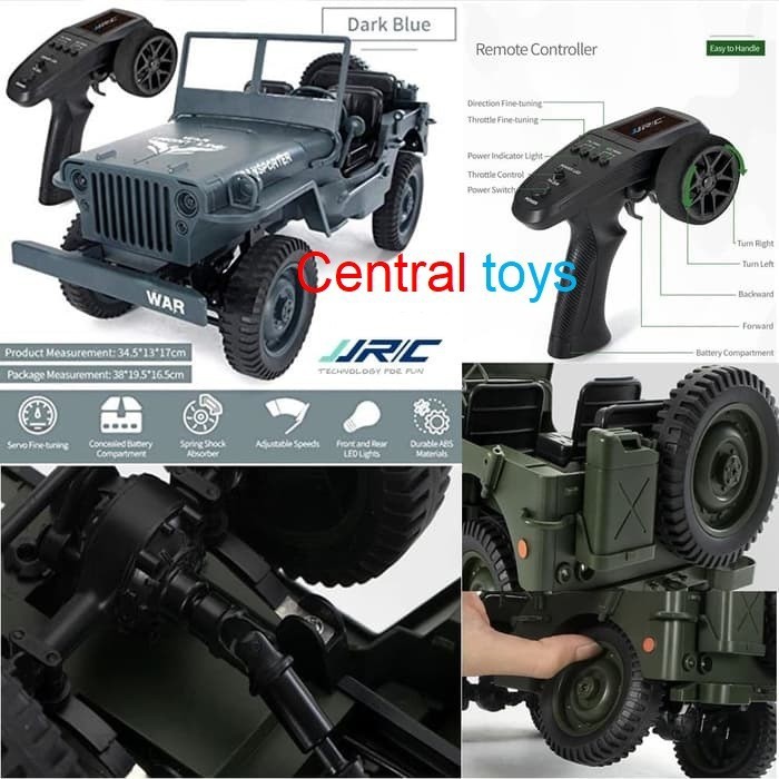 Jual New Arrival JJRC Q65 rc offroad military jeep scale 1/10 2.4ghz ...