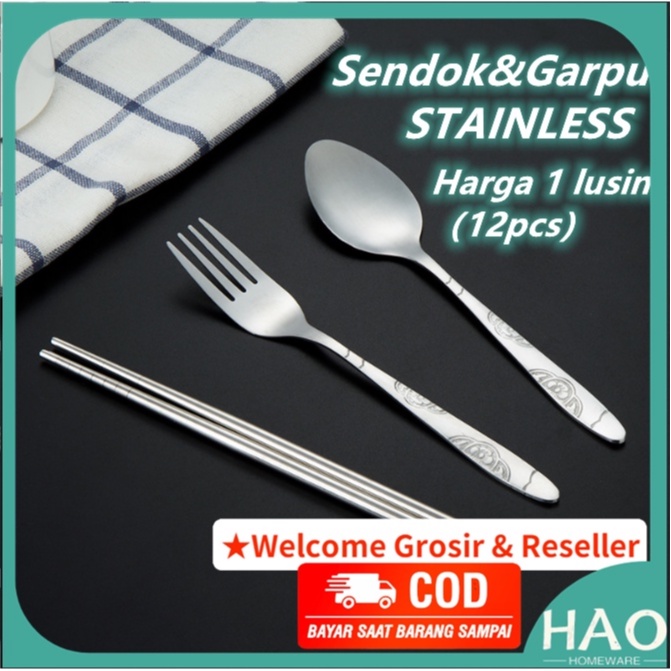 Jual Harga 12 pcs,Sendok Makan stainless tebal/Garpu makan stainless ...