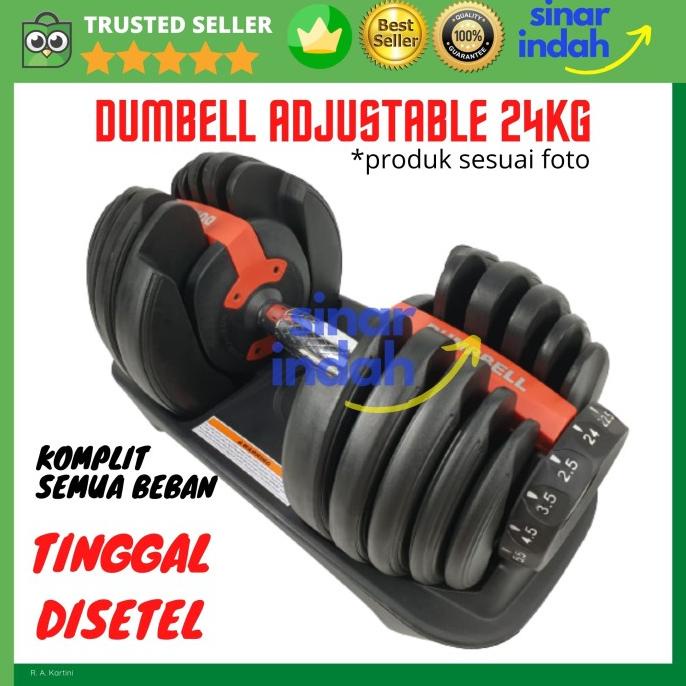 Jual Dumbell Adjustable Dambel Barbel Dumbbell Gym Fitness 24kg Bowflex ...