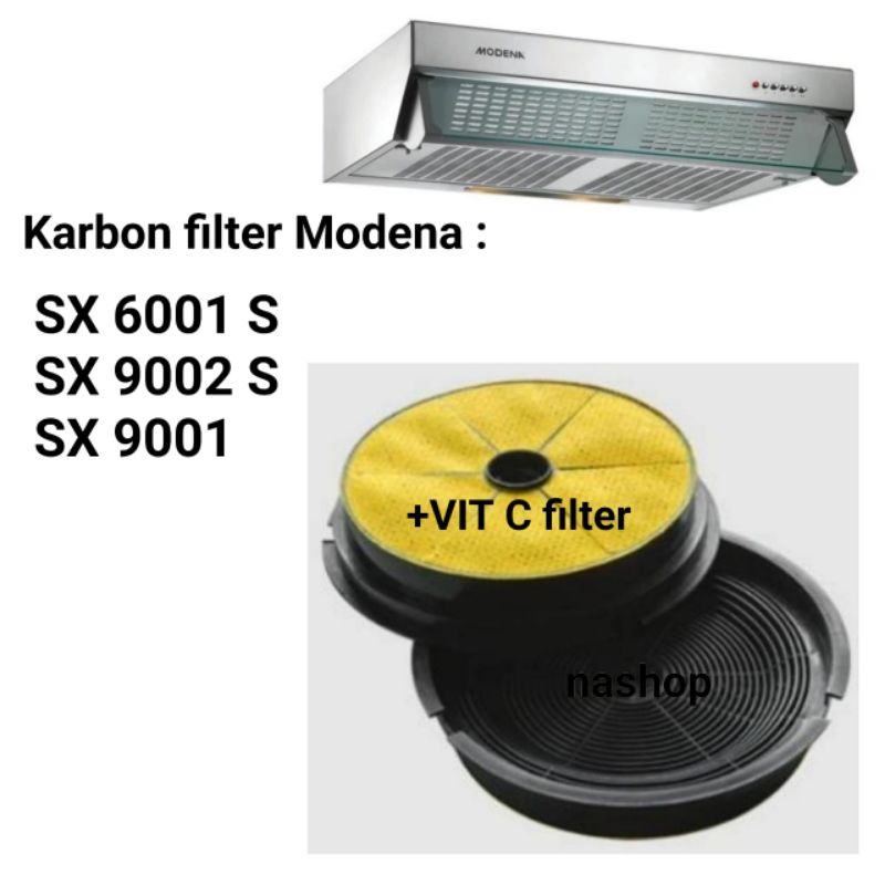 Jual Karbon filter cooker hood modena SX 6001 S /SX 9002 /SX 9001 L+Vit ...