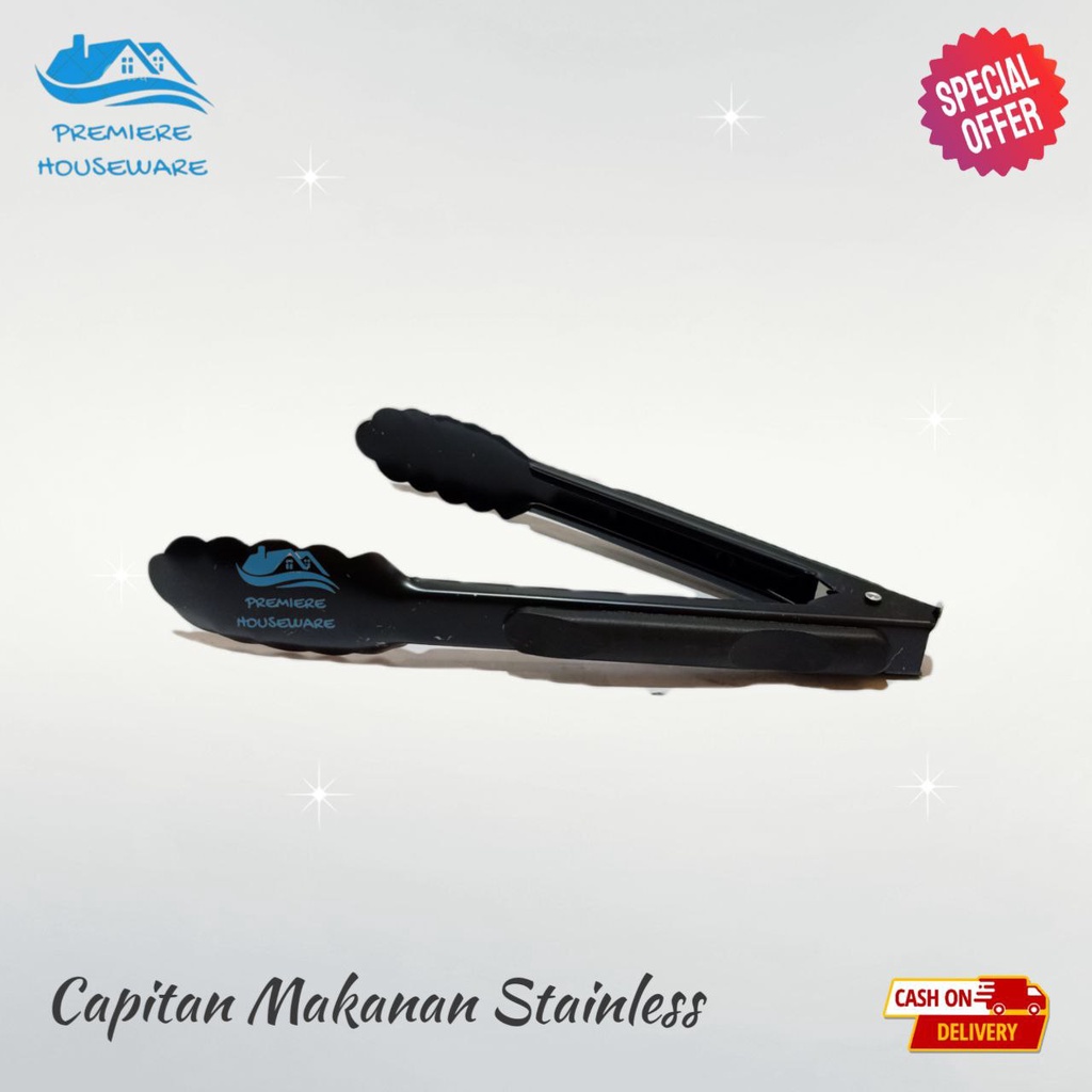 Jual Capitan Makanan Daging Gorengan Stainless Hitam Tebal Kecil 22 Cm ...