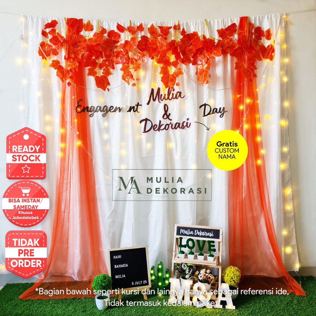 Jual Dekorasi Lamaran Tunangan Backdrop Nikahan PhotoBooth DIY Akad ...