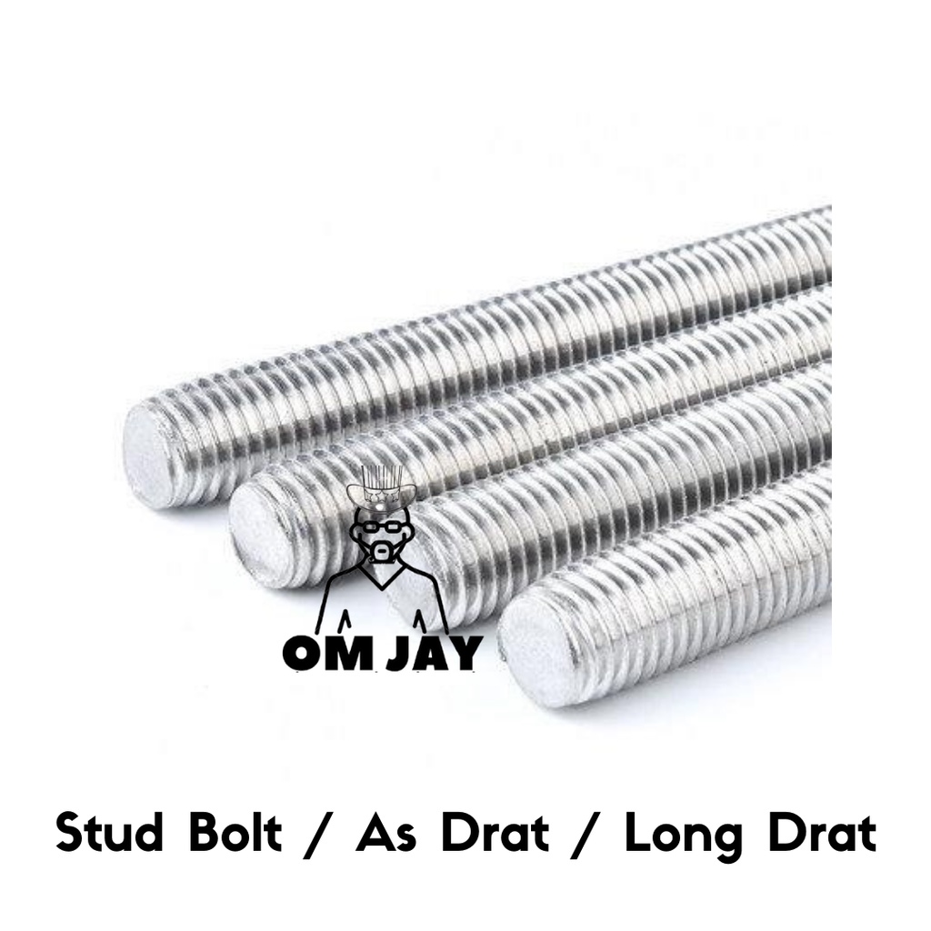 Jual Stud Bolt / Long Drat / As Drat Galvanis M12 x 1000mm | Shopee ...