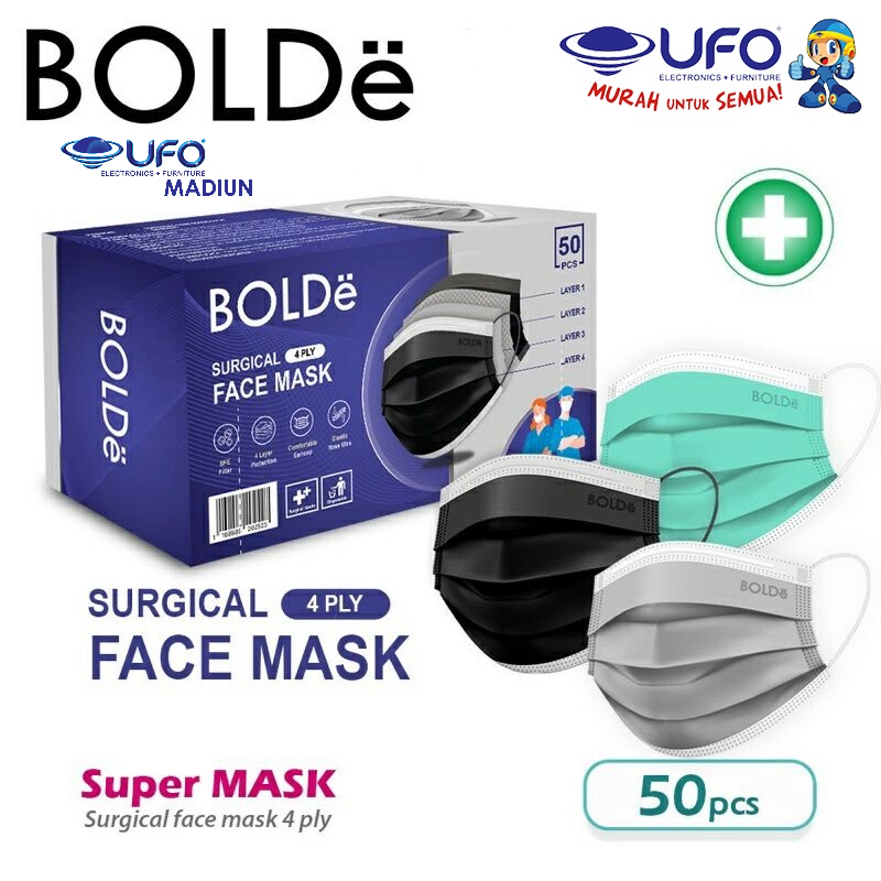 Jual BOLDe Masker Medis 4 Ply 50pcs/box | Shopee Indonesia