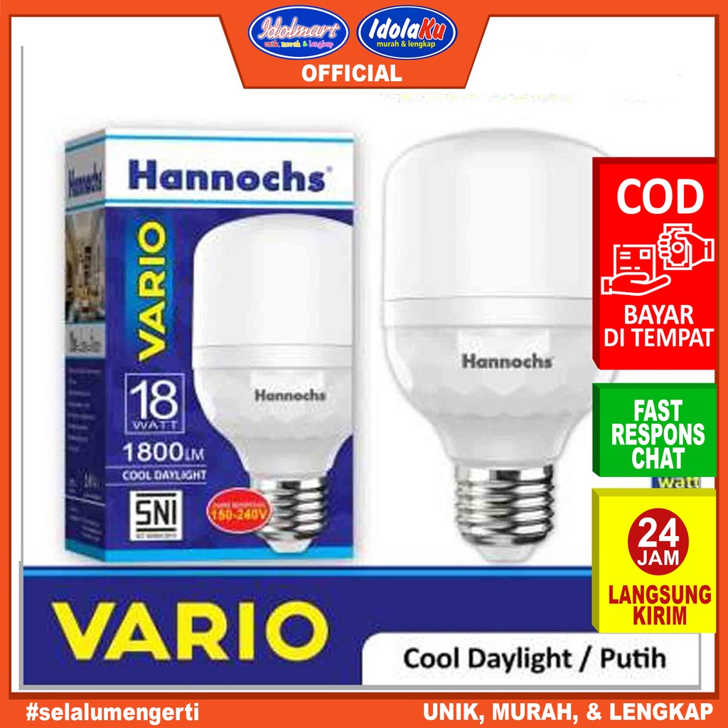 Jual IDOLMART Hannochs Lampu LED Vario 18 Watt Cahaya Putih lampu Hemat Energy Hanoc | Shopee ...