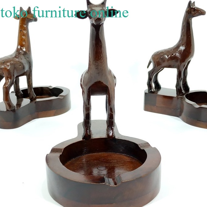 Jual JUAL Asbak Rokok Kayu Jati Model Patung Jerapah Unik Asbak ...
