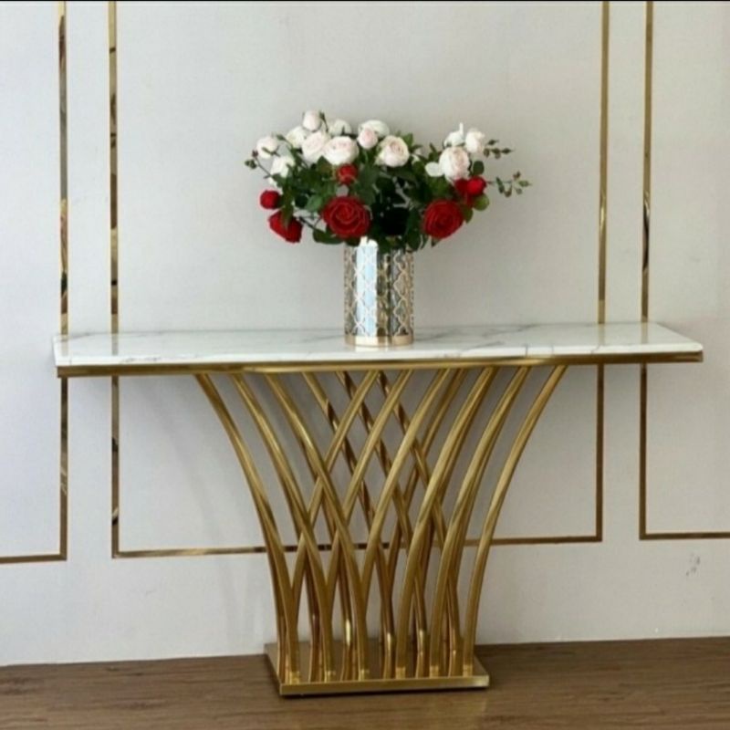 Jual Meja konsol stainless minimalis Top marmer Table marmer | Shopee ...