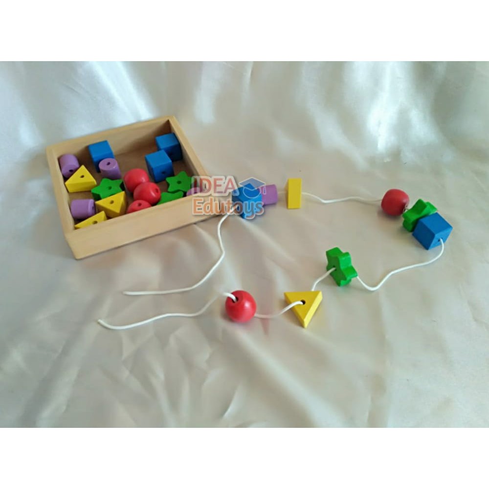 Jual Meronce Kotak ( Mainan Kayu Edukasi ) | Shopee Indonesia