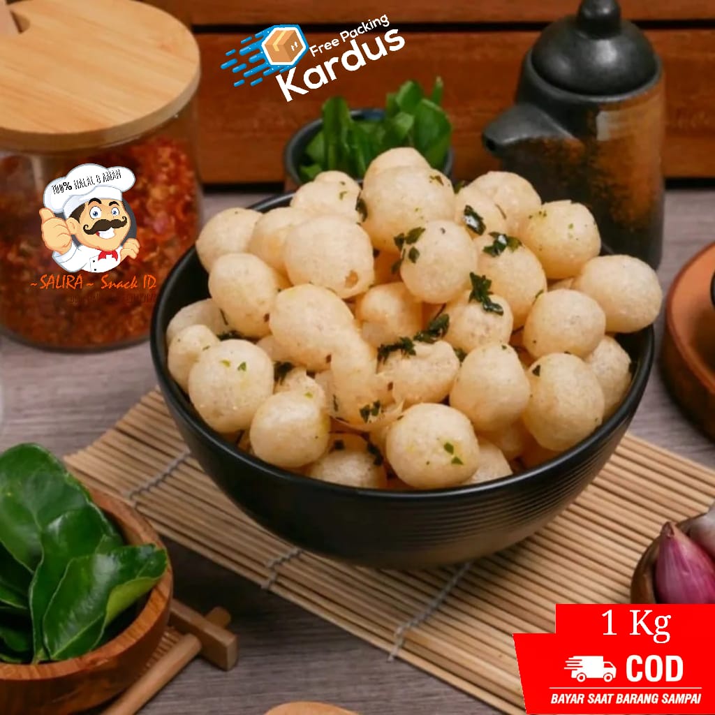 Jual [1Kg] Cimol Crispy Gurih Daun Jeruk / Cimol Kering / Cimol Garing ...