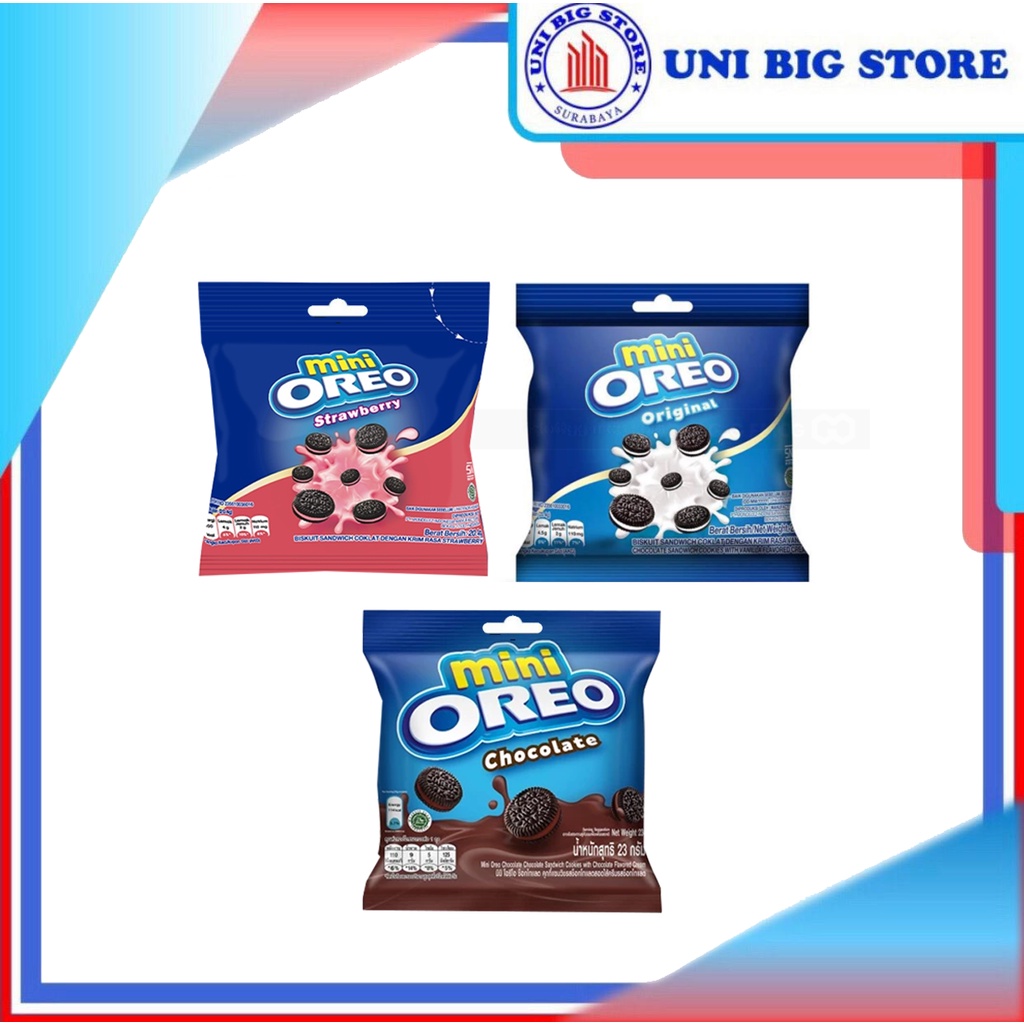 Jual Mini Oreo Biskuit Sandwich Original Chocolate Strawberry 20.4 gr ...