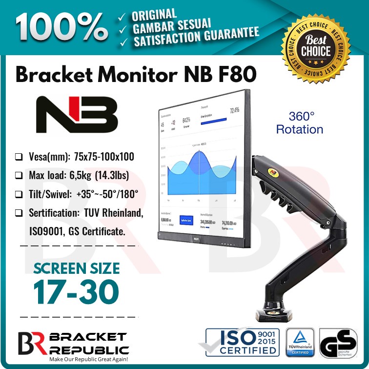 Jual Bracket Monitor North Bayou NB F80 17 22 24 28 30 Gas Spring ...