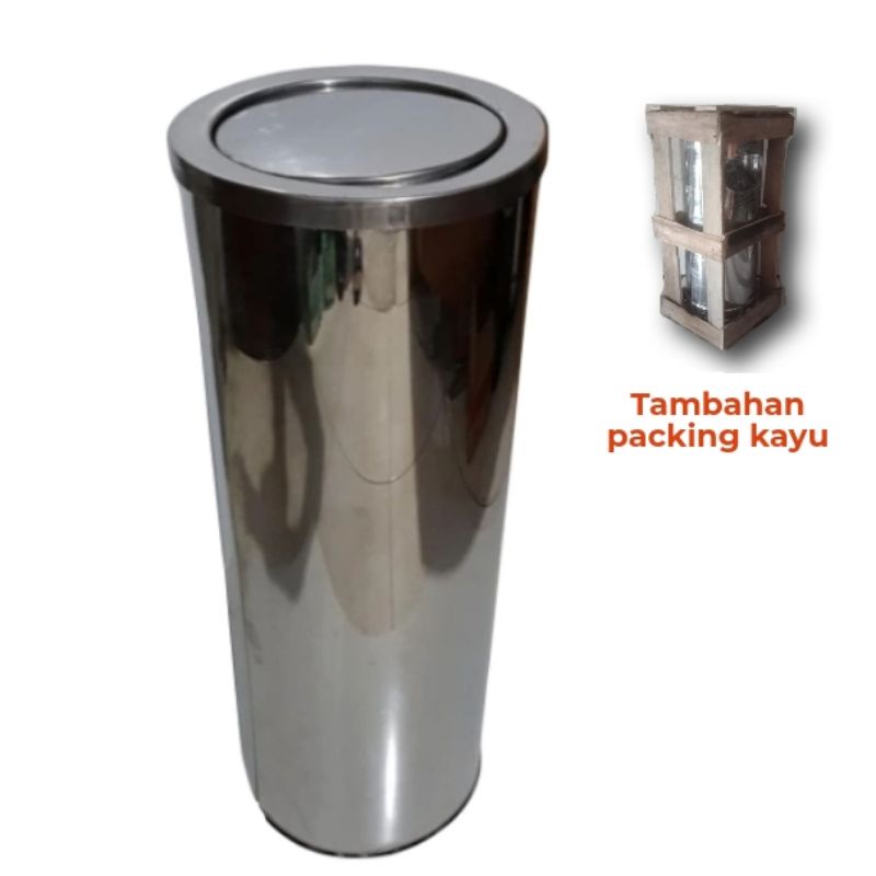 Jual Tempat sampah tabung stainless steel tutup swing besar | Shopee ...