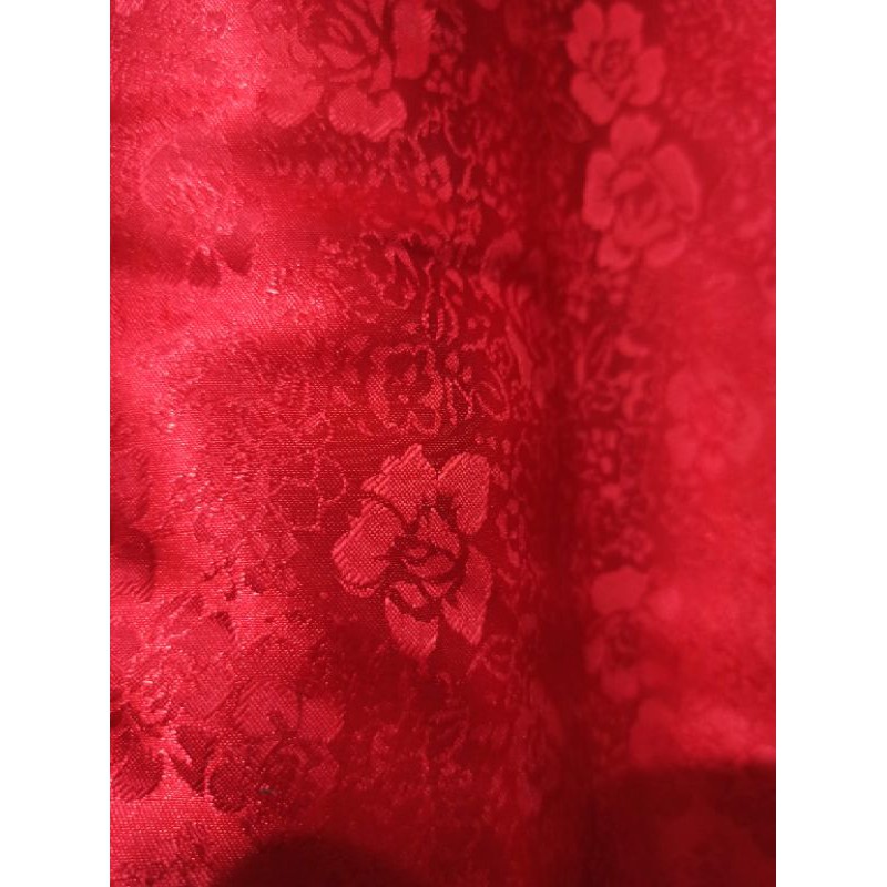 Jual Kain Jacquard jaguar semi sutra silk lebar 115 cm warna merah ...