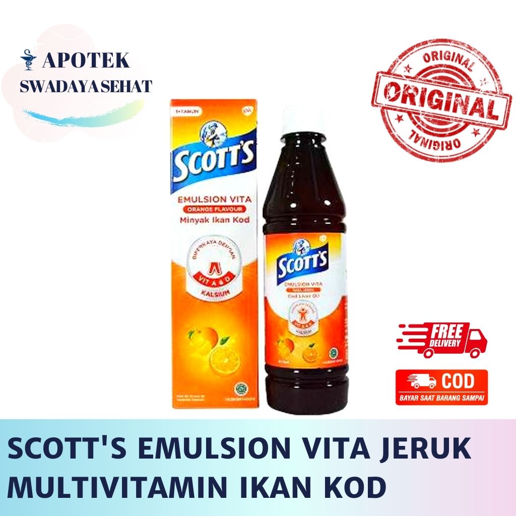 Jual SCOTT`S EMULSION VITA 400ML - Rasa Jeruk Minyak Ikan Kod 200 ML ...