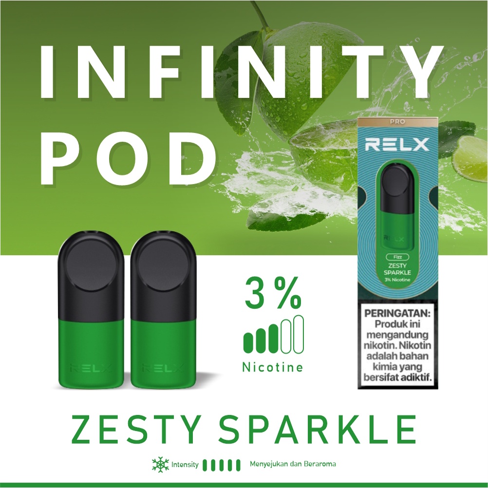 Jual RELX Infinity Pod Pro - Sprite 1 Pack Isi 2 Pods 3% Zesty Sparkle ...