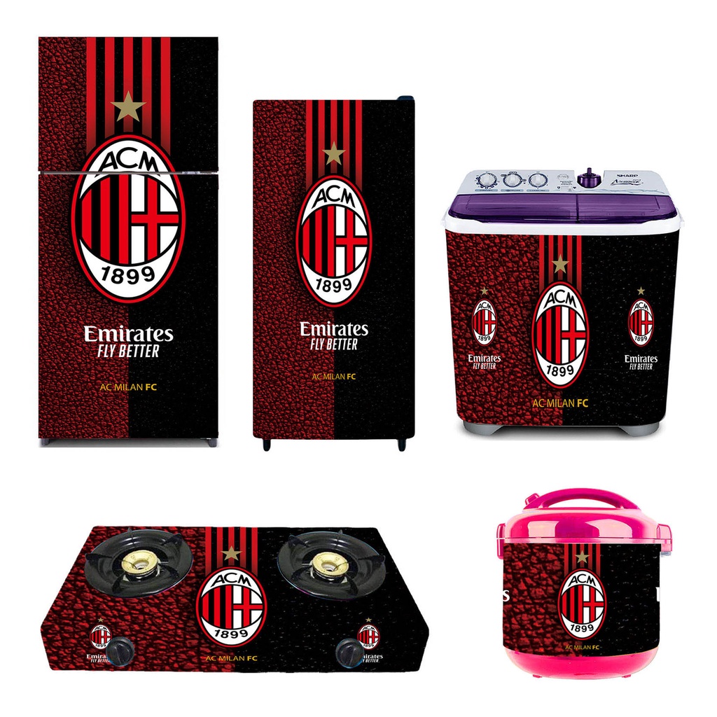 Jual Sticker Kulkas 1Pintu/2Pintu/Mesin Cuci/Rice Cooker Motif AC Milan ...