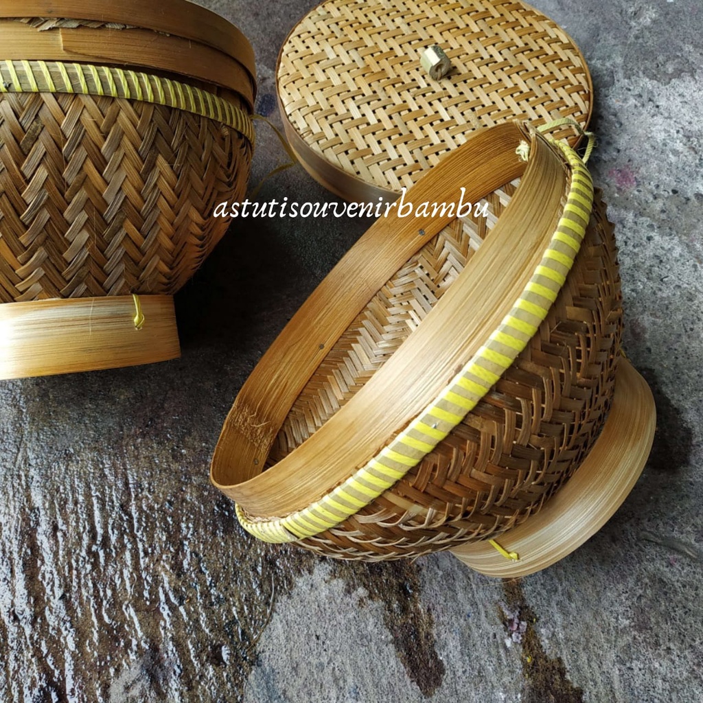 Jual CETHING CETING BAMBU NATURAL 17-28cm/ cething bambu / bakul nasi ...