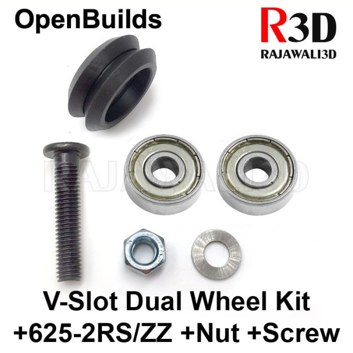 Jual OpenBuilds V-Slot POM Delrin Wheel Dual with 625RS bearing Screw ...