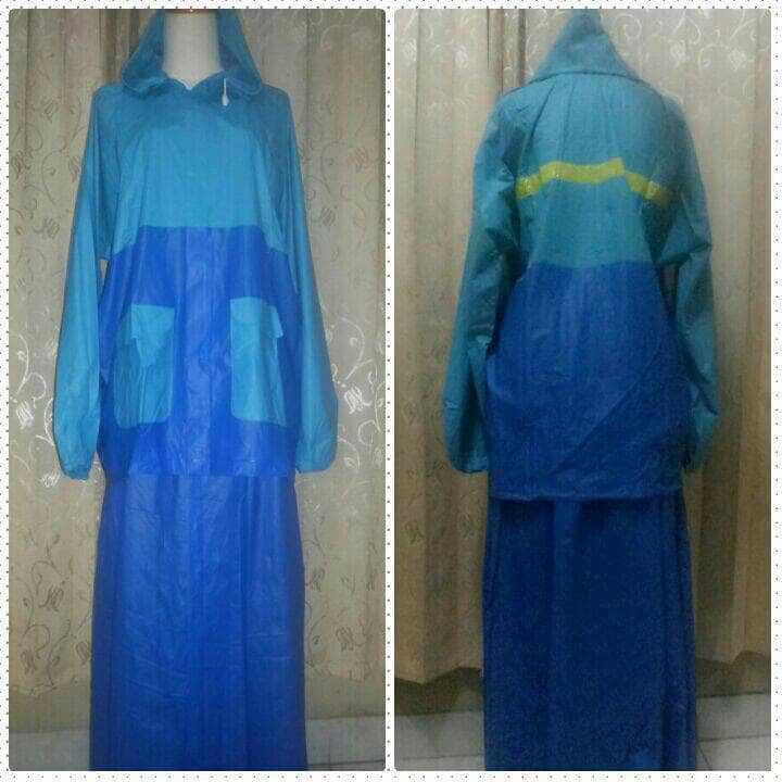Jual JAS HUJAN WANITA JAKET ROK SALSA ( khusus warna BIRU ) | Shopee ...