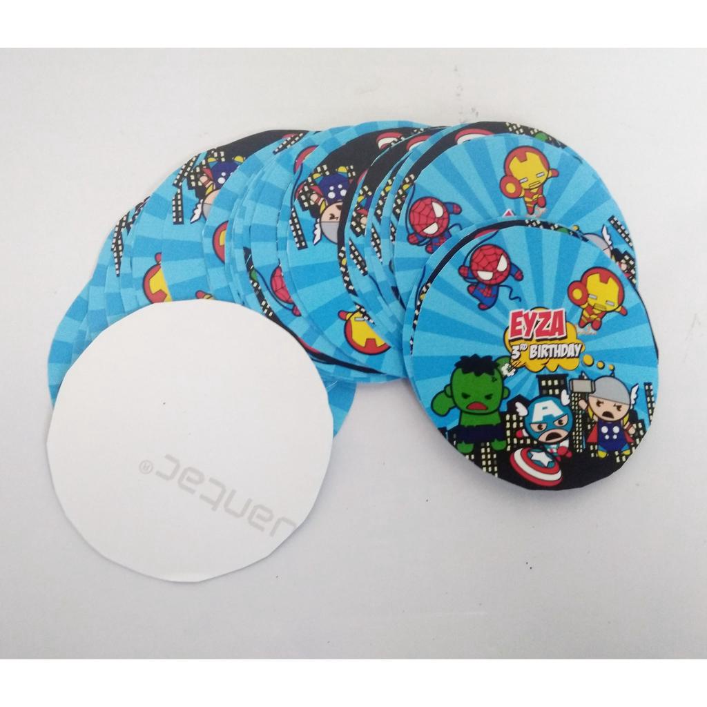 Jual sticker puding avengers / label puding avengers / sticker puding ...