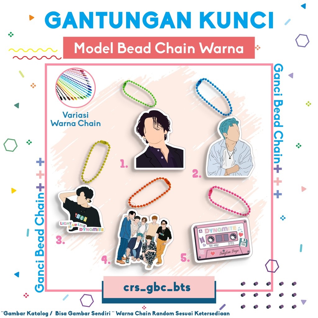 Jual GANTUNGAN KUNCI BENTUK CUSTOM AKRILIK MODEL RANTAI BEAD CHAIN GANCI GAMBAR PRINT UV ...