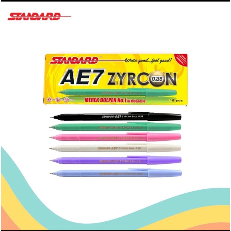 Jual Bolpoint Pulpen Standard AE7 Zyrcon 0.38mm Hitam (1 pcs) | Shopee Indonesia