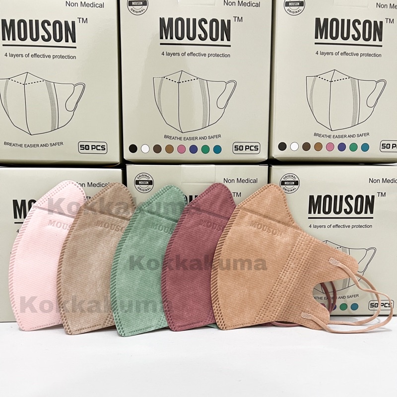 Jual MOUSON Duckbill 4 PLY Box isi 50 Pcs Pastel Warna Original ...