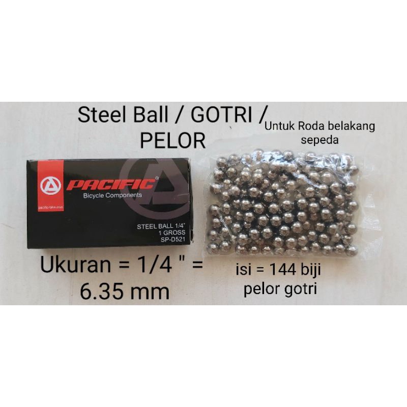 Jual Pelor Gotri Steel Ball Laher ukuran 1/4" Pacific bagian Roda ...