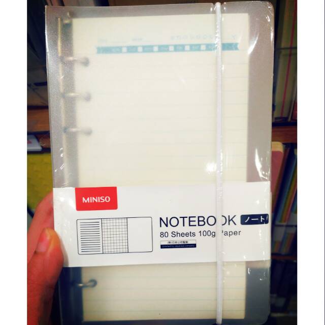 Jual MINISO NOTEBOOK RULED GRID - Binder agenda untuk bullet journal ...
