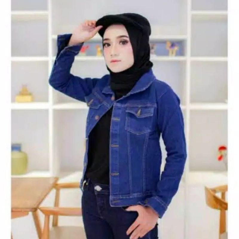 Jual JAKET JEANS WANITA JUMBO XL - XXL JAKET CEWEK JINS DENIM JAKET ...