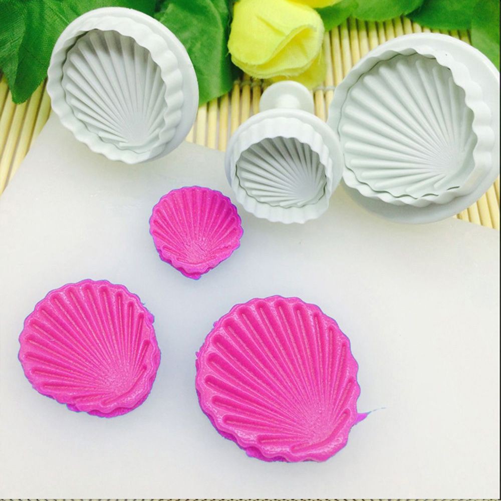 Jual cetakan kue bentuk kerang cookie cutter shelfish plunger kerang ...